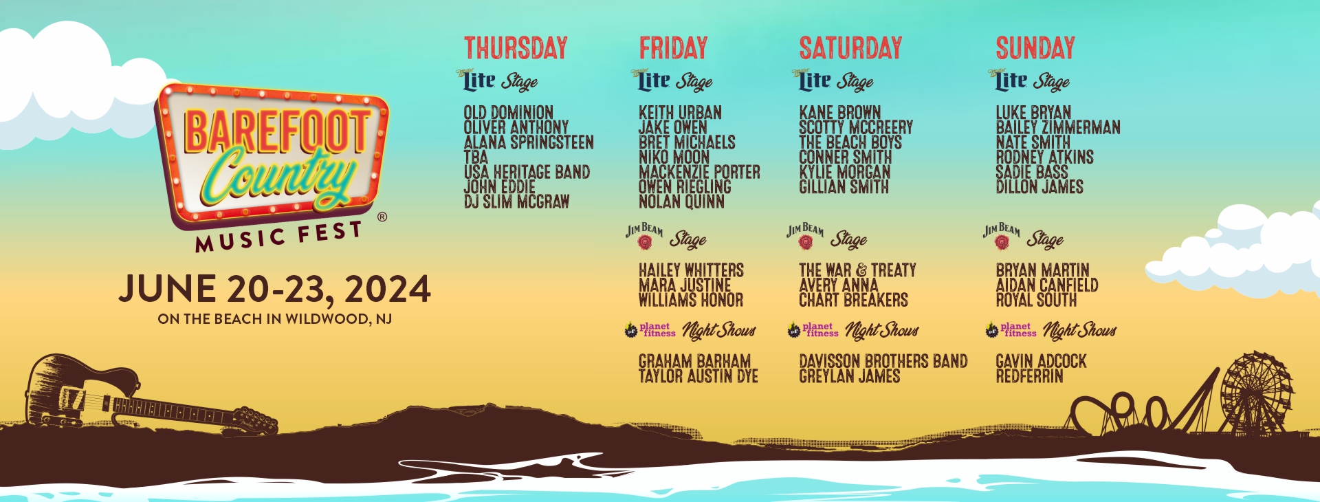 Barefoot Country announces daily schedule – NJ Music Festivals