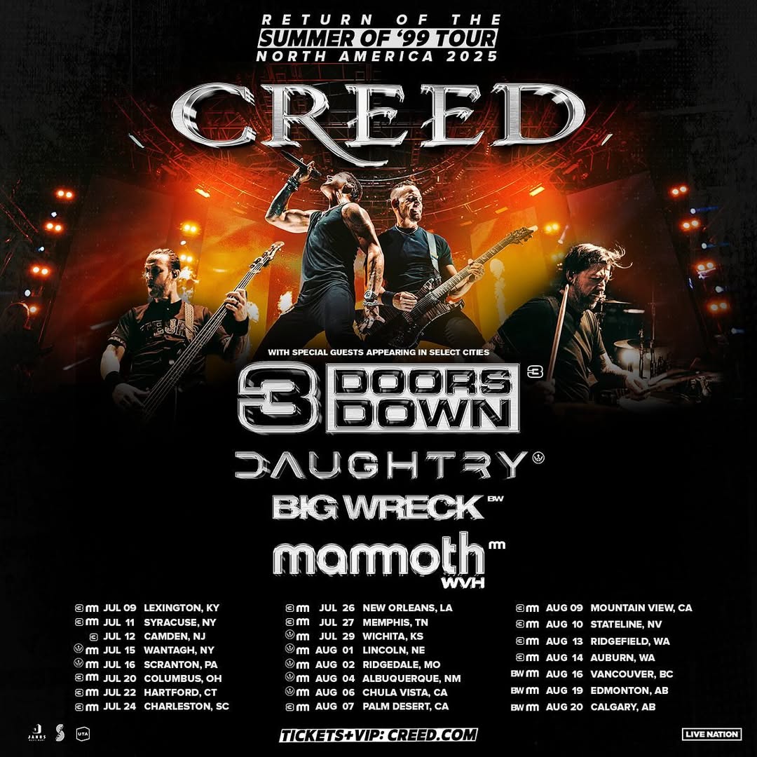 Creed to return to NJ in 2025 – NJ Music Festivals