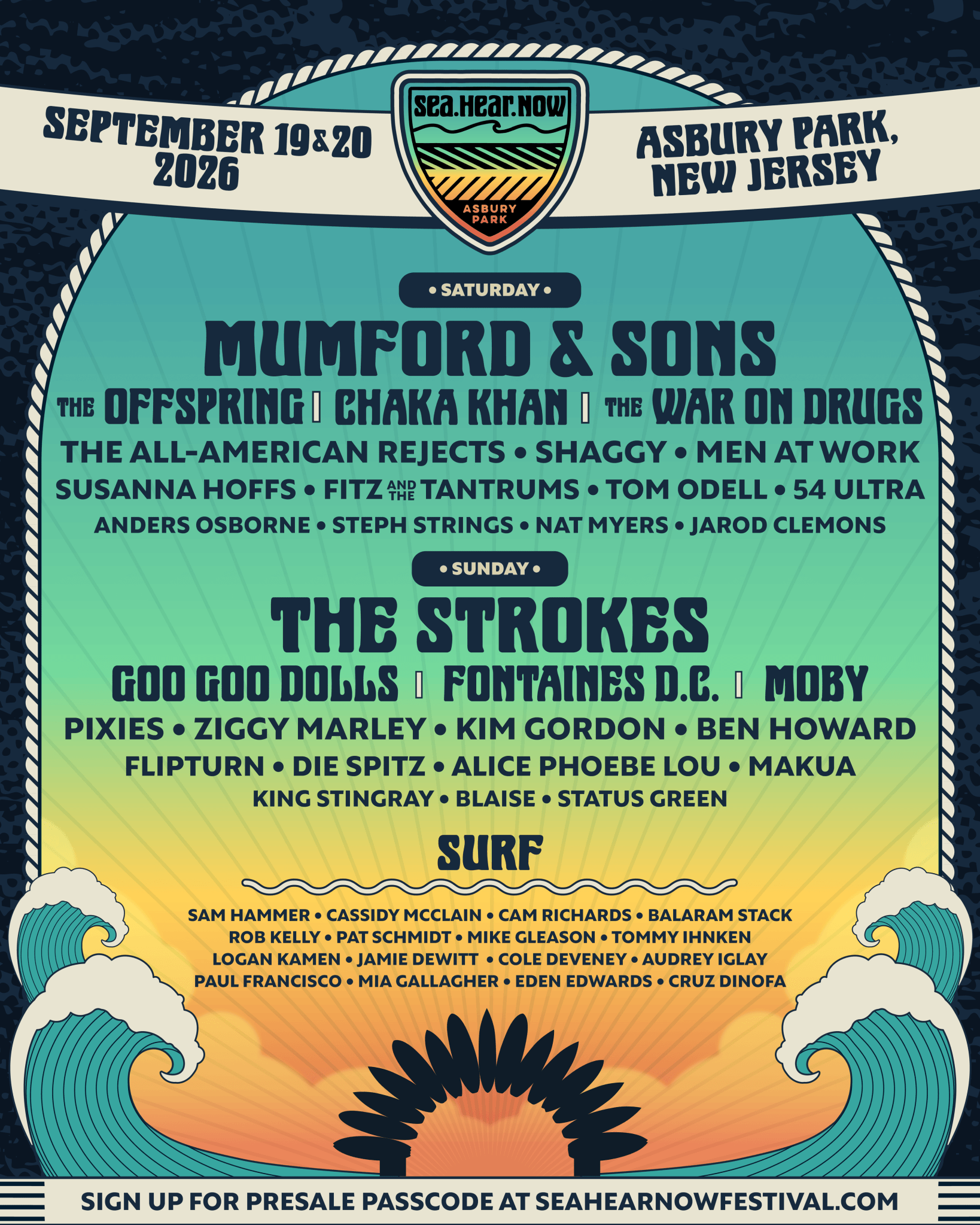 Sea.Hear.Now announces lineup featuring Mumford & Sons, The Strokes ...