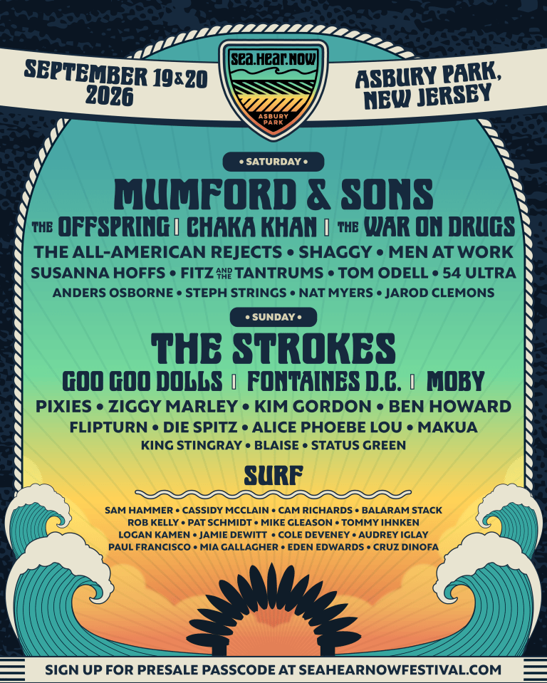 Sea.Hear.Now announces lineup featuring Mumford & Sons, The Strokes ...